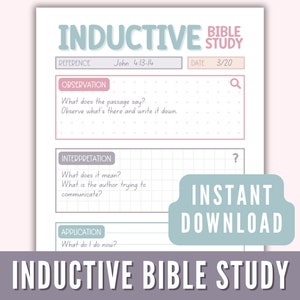 Inductive Bible Study Printable Template, Bible Study Guide, How to ...