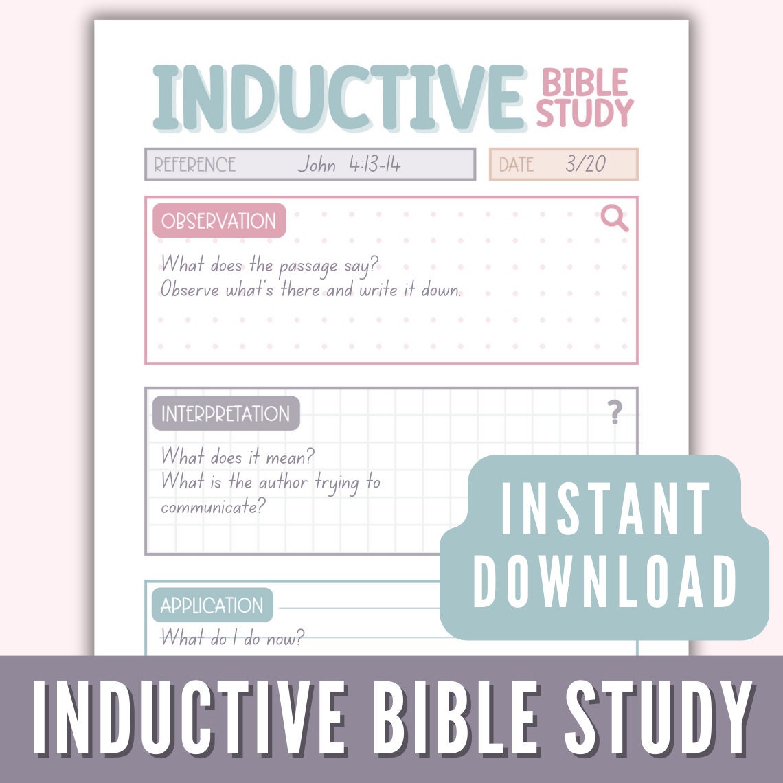 Inductive Bible Study Printable Template, Bible Study Guide, How to ...
