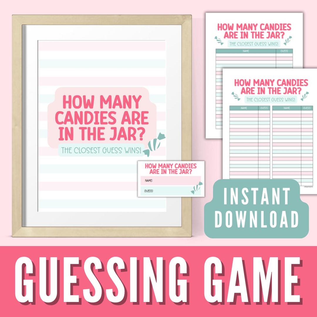 Guessing Game Printable Party Group Game, Fun Ladies Night Game, Guess ...