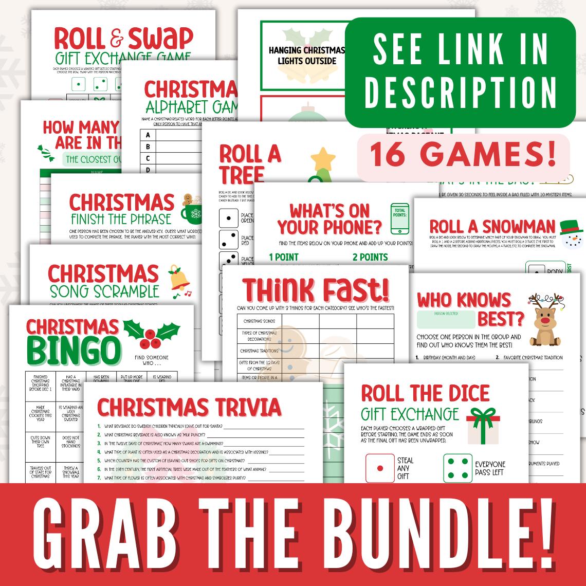 Christmas Finish My Phrase Game Printable, Office Party Game, Fun Large ...