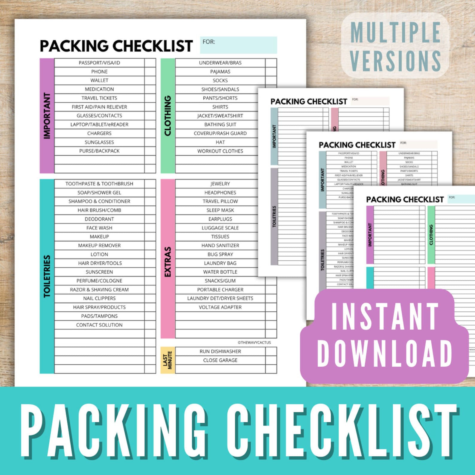 Editable Travel Packing List Printable, Travel Checklist Pdf, Travel ...