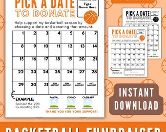Basketball Boys Pick a Date to Donate Calendar - Etsy