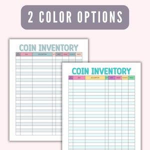 Coin Inventory Log Printable, Coin Collection Tracker, Collectible Coin ...