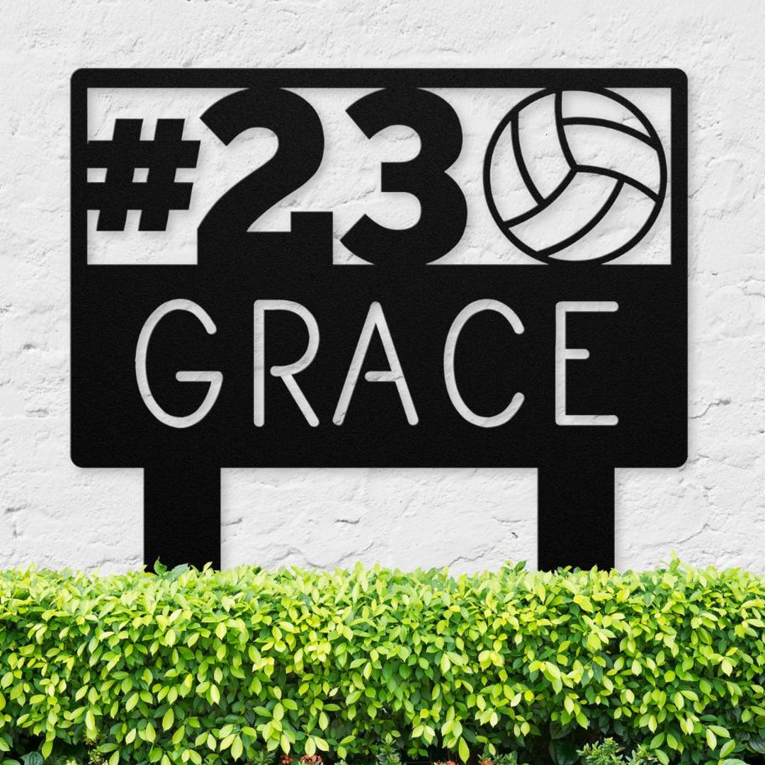 Volleyball Custom Stake Metal Sign, Personalized Volleyball Sign ...