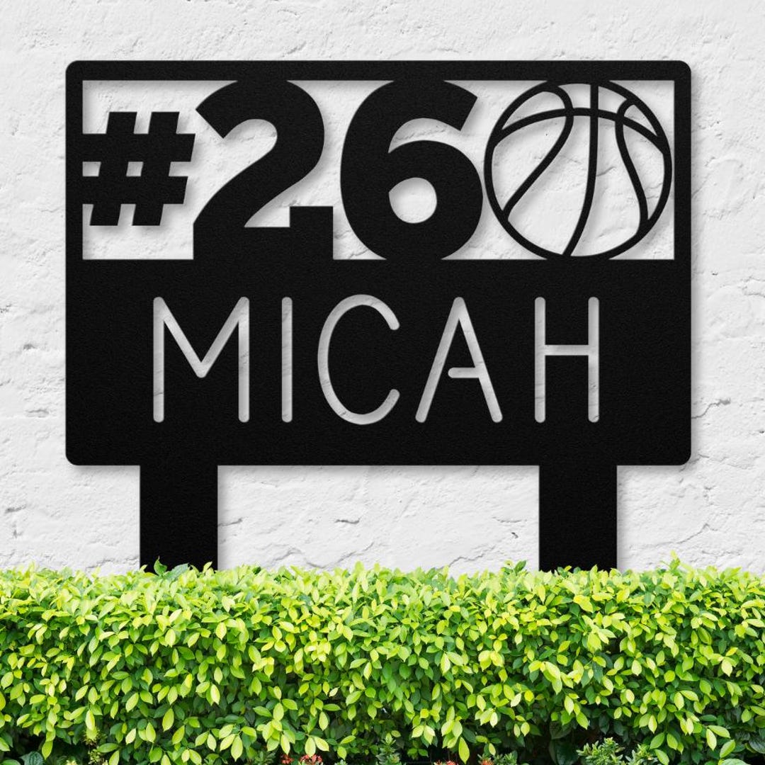 Basketball Custom Stake Metal Sign, Personalized Basketball Sign ...