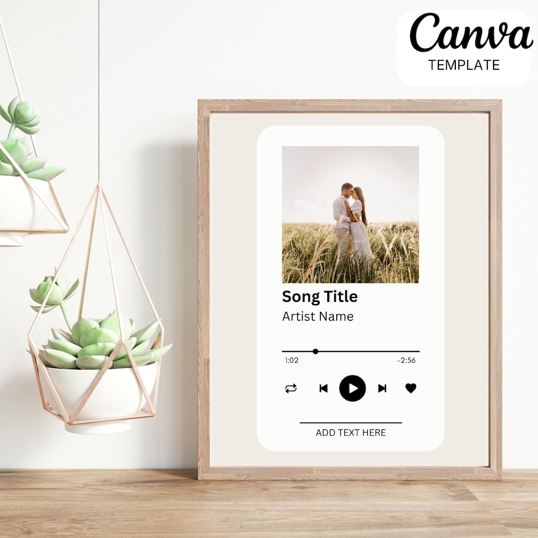 Editable Music Player Canva Template, Printable Favorite Song Plaque ...
