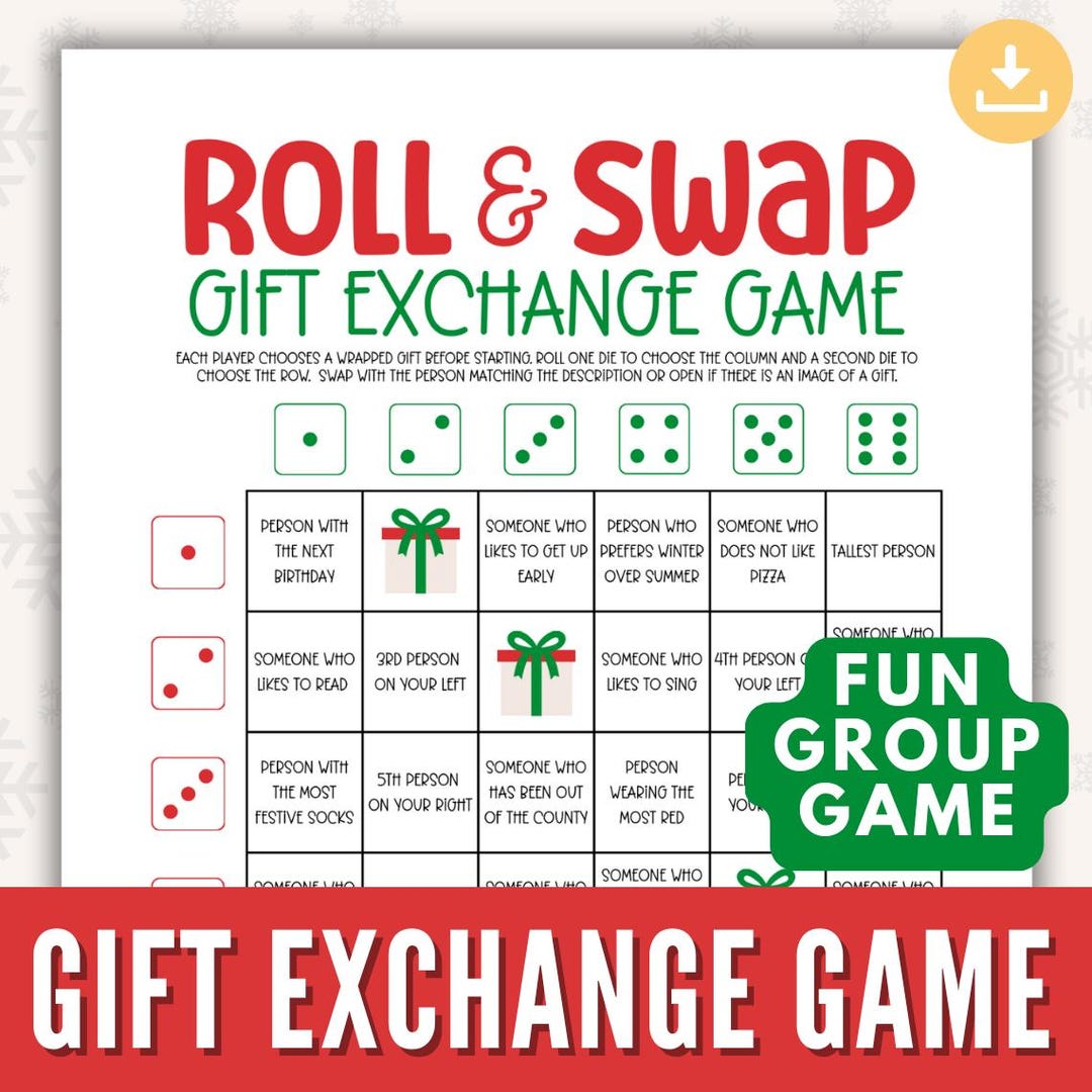 Christmas Gift Exchange Game Printable, Left Right Christmas Game ...