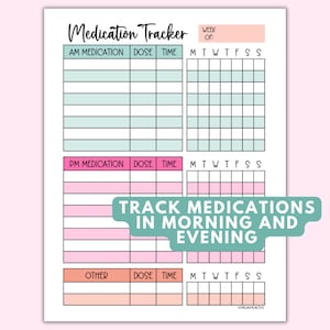 Medication Log Digital Download | Printable Medicine Schedule | Weekly ...