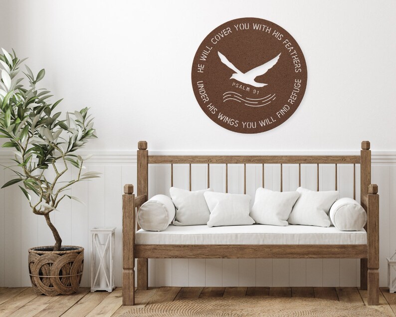 Psalm 91 Metal Wall Art Christian Metal Wall Decor Bible Verse Metal ...