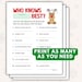 Christmas Group Game Printable, Who Knows Them Best Game, Office ...