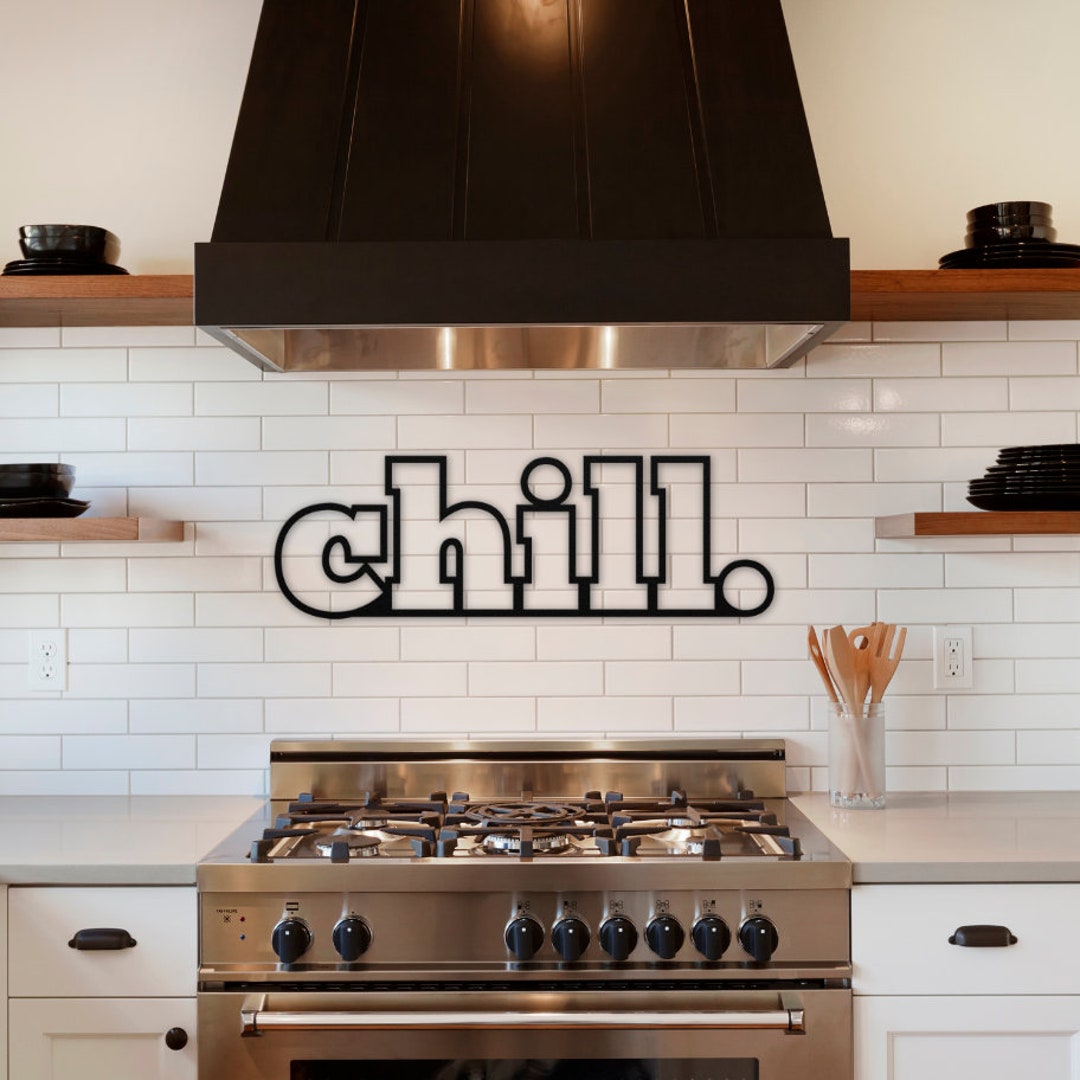 Chill Sign, Minimal Chill Metal Sign, Modern Home Decor, Fun Patio ...