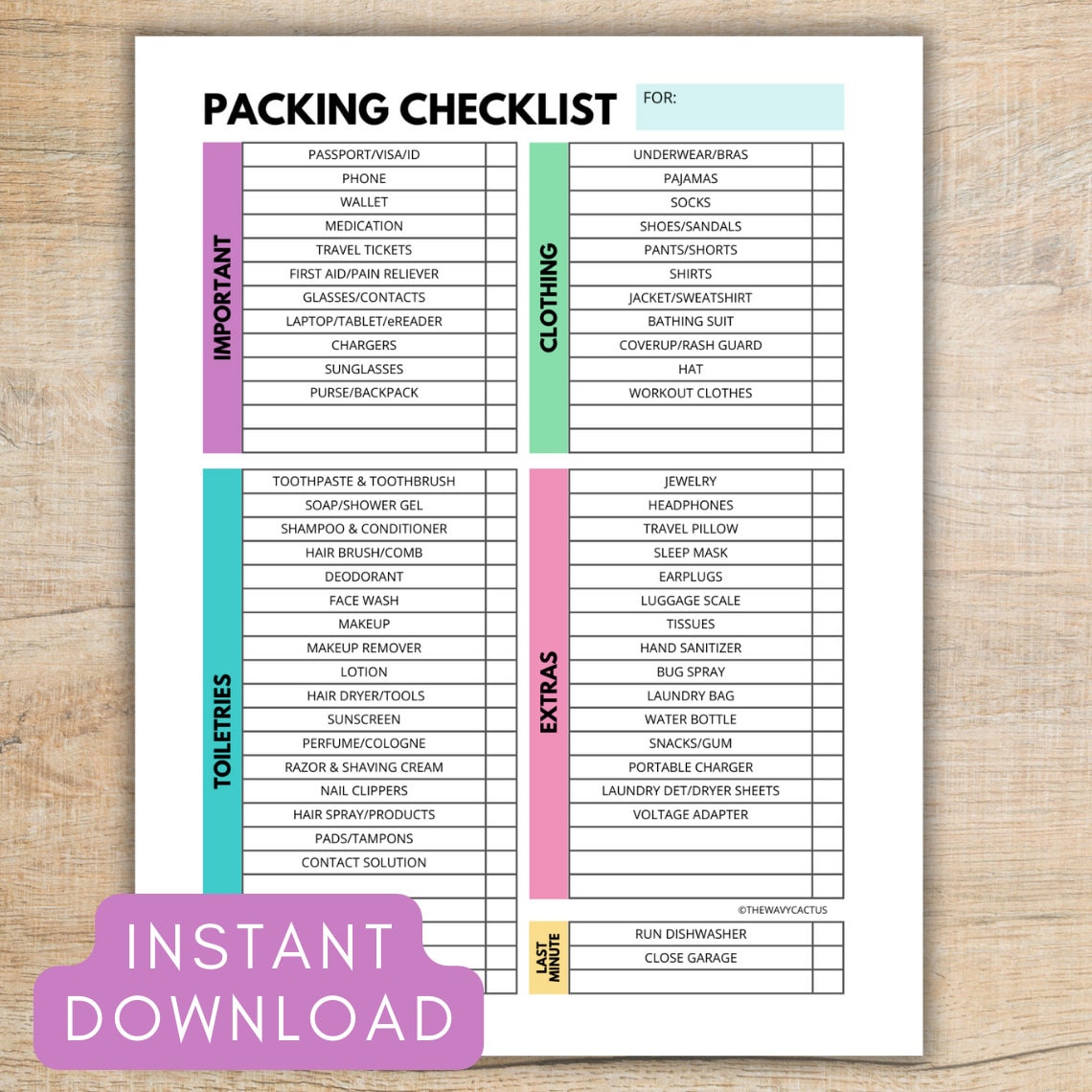 Editable Travel Packing List Printable, Travel Checklist Pdf, Travel ...