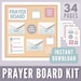 Prayer Board Kit Printable, Neutral Prayer Cards, Colorful Prayer ...