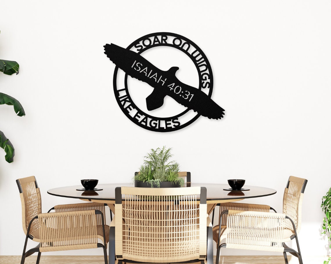 Metal Eagle Wall Art Christian Metal Wall Decor Soar on Wings Like ...