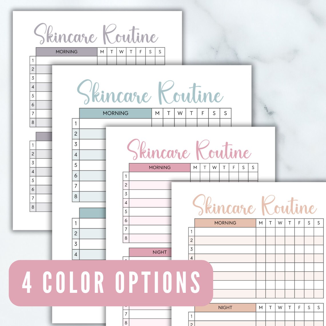 Skincare Routine Template Printable, Skincare Template Planner ...