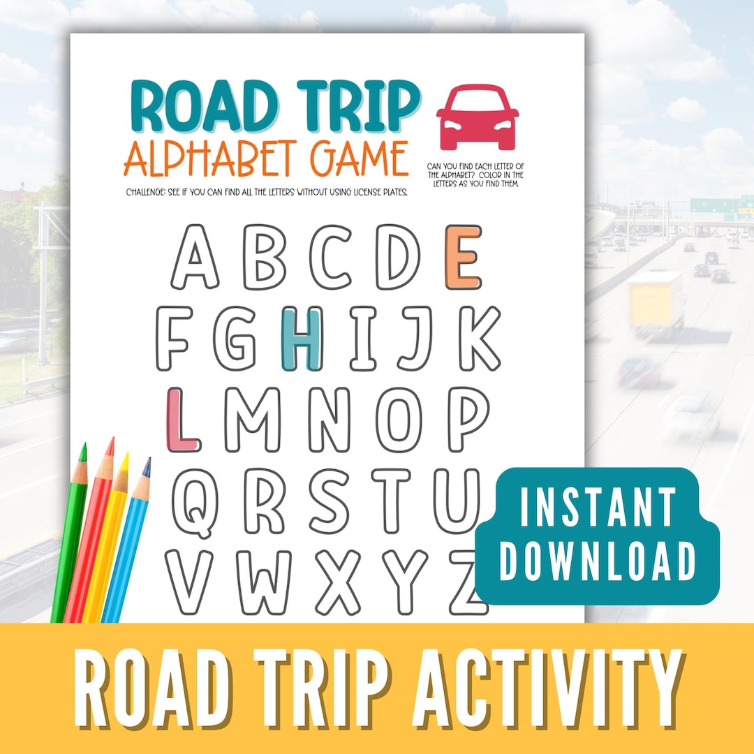 Printable Road Trip Activity for Kids, Car Ride Game for Children ...