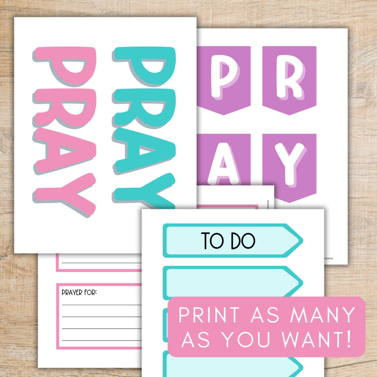 Printable Prayer Board Kit, Cute Prayer Cards, Colorful Prayer Vision ...