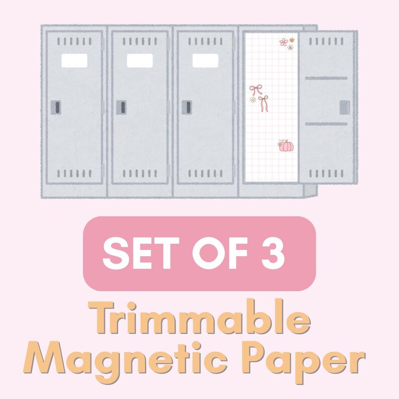 Magnetic Wallpaper Locker Decor | Set of 3 Cute Magnetic Sheets for ...