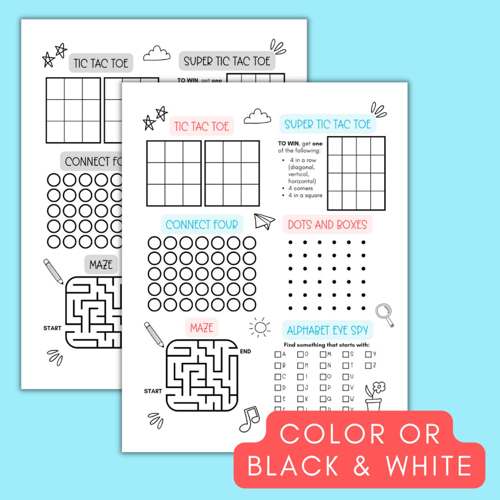 Kids Activity Printable Instant Download | Children Coloring and ...