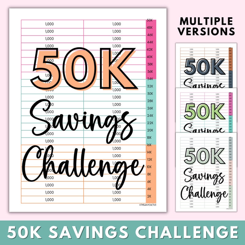 50000 Savings Challenge - Etsy