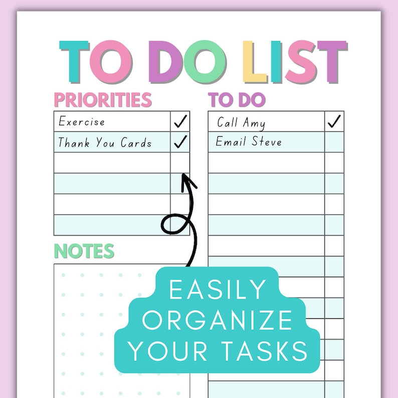 To Do List Printable, Daily Task List Template, Daily to Do List ...