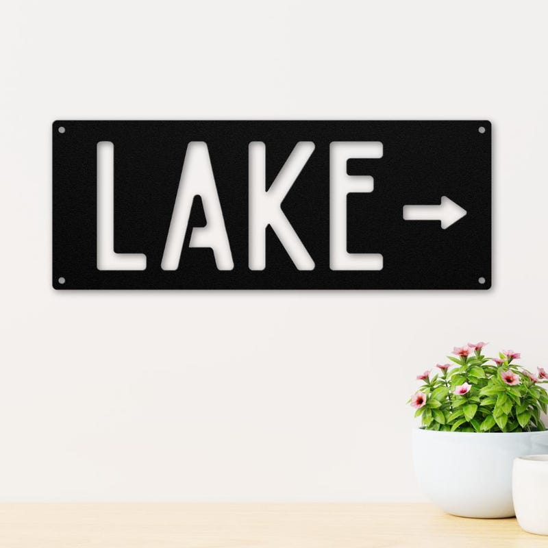 Lake Sign With Arrow - Etsy