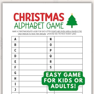 Christmas A-Z Game Printable, Fun Group Christmas Game, Family ...