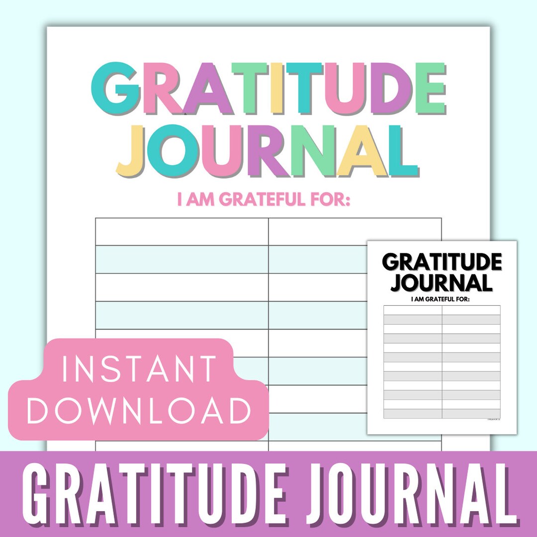 Daily Gratitude Journal Printable, Printable Daily Tracker Undated ...