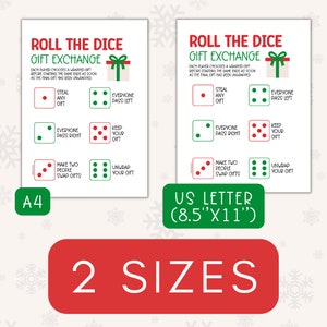 Christmas Dice Game Printable Christmas Gift Exchange Game, Christmas ...