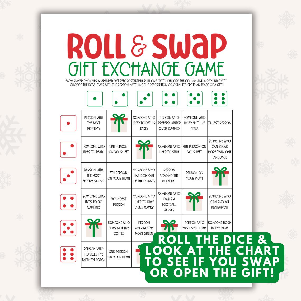 Christmas Gift Exchange Game Printable, Left Right Christmas Game ...