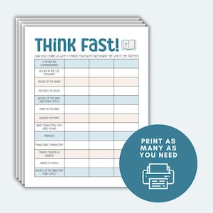 Bible Game Printable - Christian Party Game for Sunday School, Youth ...