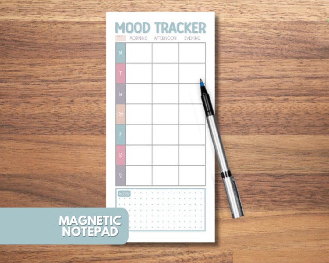 Mood Tracker Notepad, Weekly Mood Tracking Journal, Mental Health ...