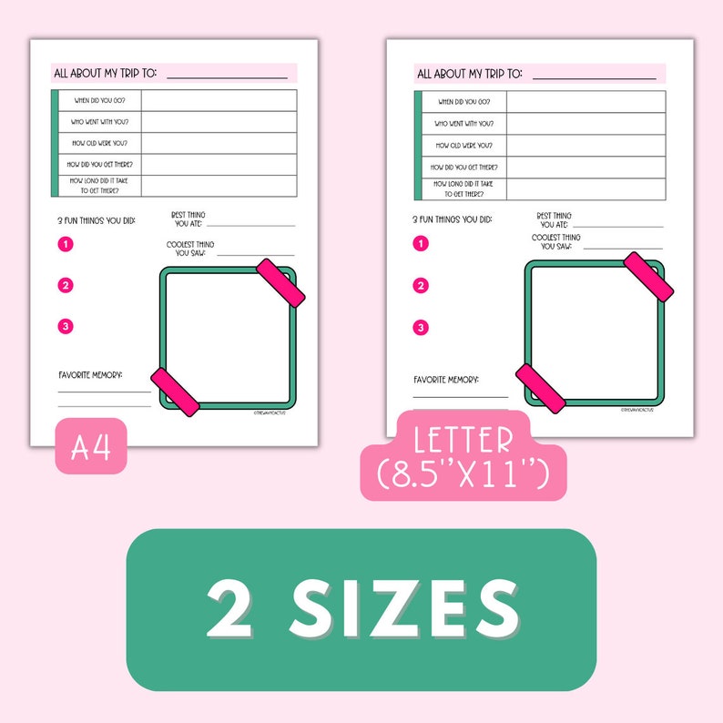 Travel Journal Kids Printable, Vacation Diary Kids Instant Download ...