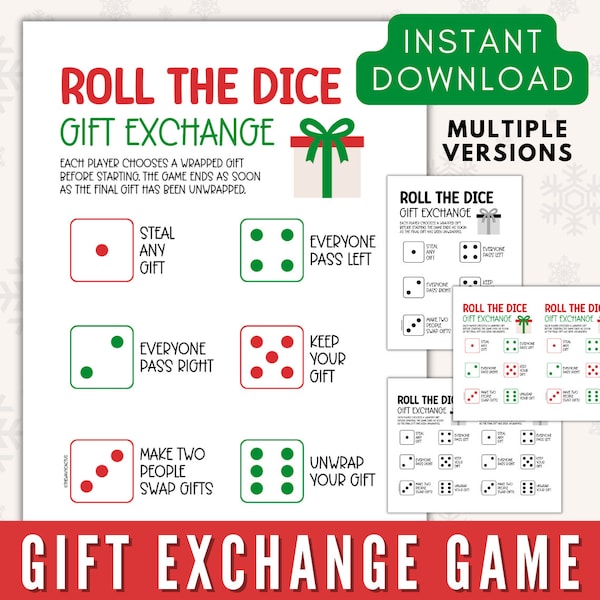 Christmas Dice Game Printable - Etsy