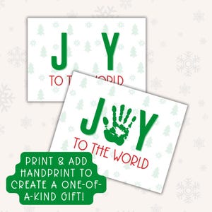 Christmas Handprint Art Printable, Joy to the World Sunday School Craft ...