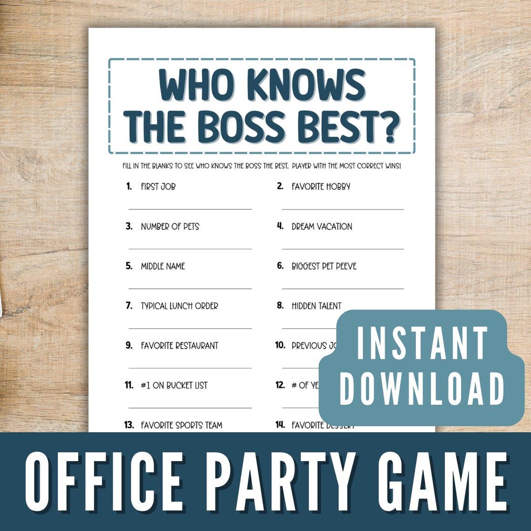 Who Knows the Boss Best Game Printable, Team Building Games, Coworker ...