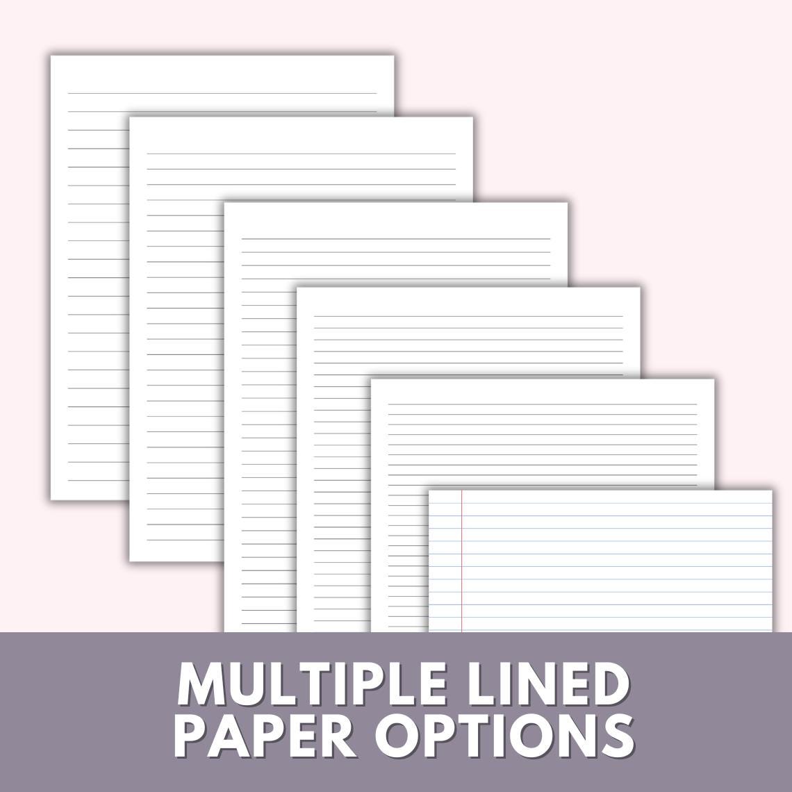 Printable Lined Paper, Printable Grid Paper, Dotted Paper, Wide Rule ...
