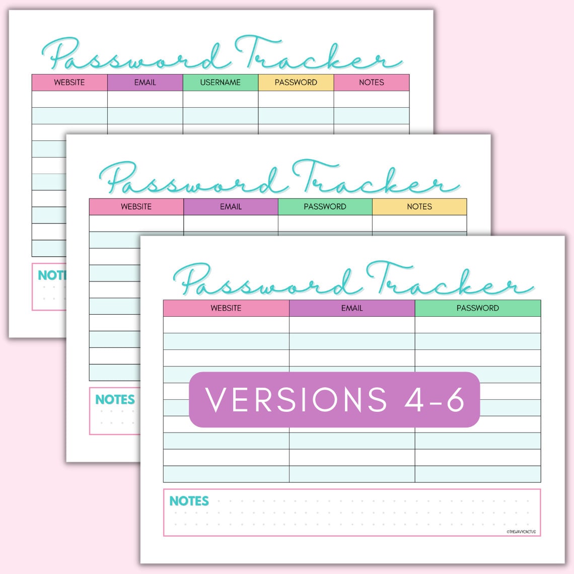 Password Tracker Printable, Colorful Password Keeper Sheet, Password ...