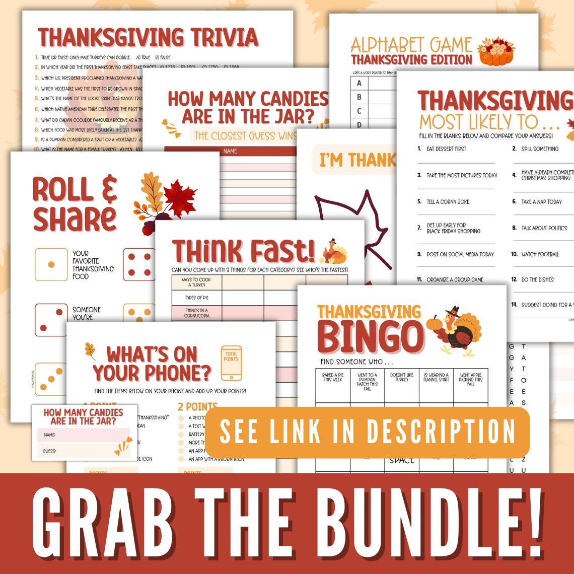 Most Likely to Thanksgiving Group Game, Thanksgiving Game Printable ...