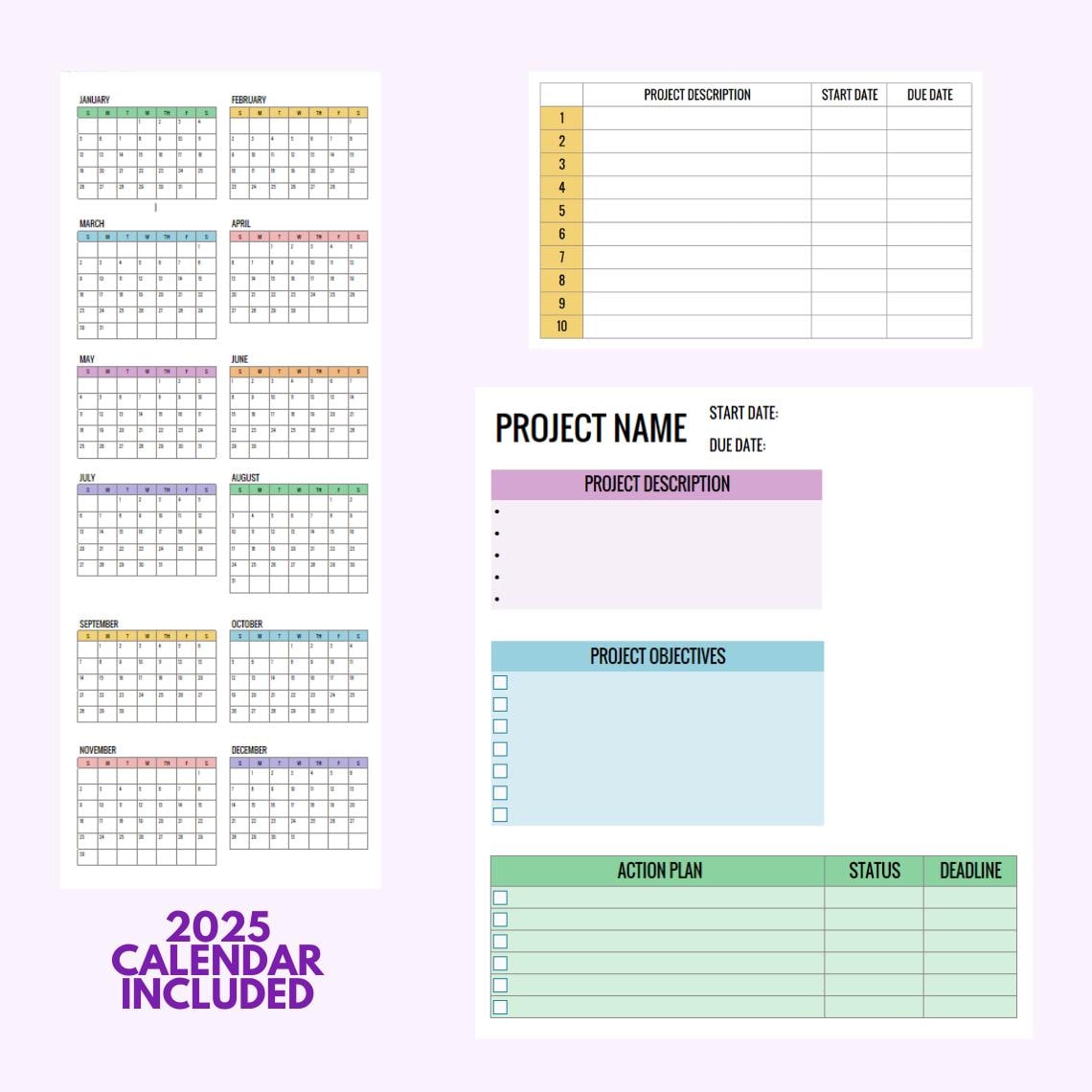 Colorful Template for Onenote Work or School | Daily, Weekly, Yearly ...