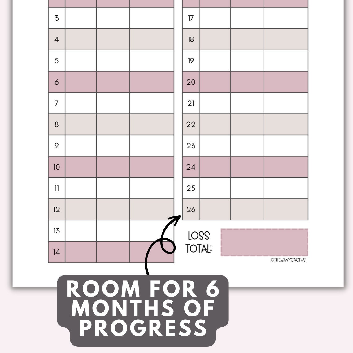 Weekly Weigh in Printable Weight Loss Journey Chart Template Weight ...