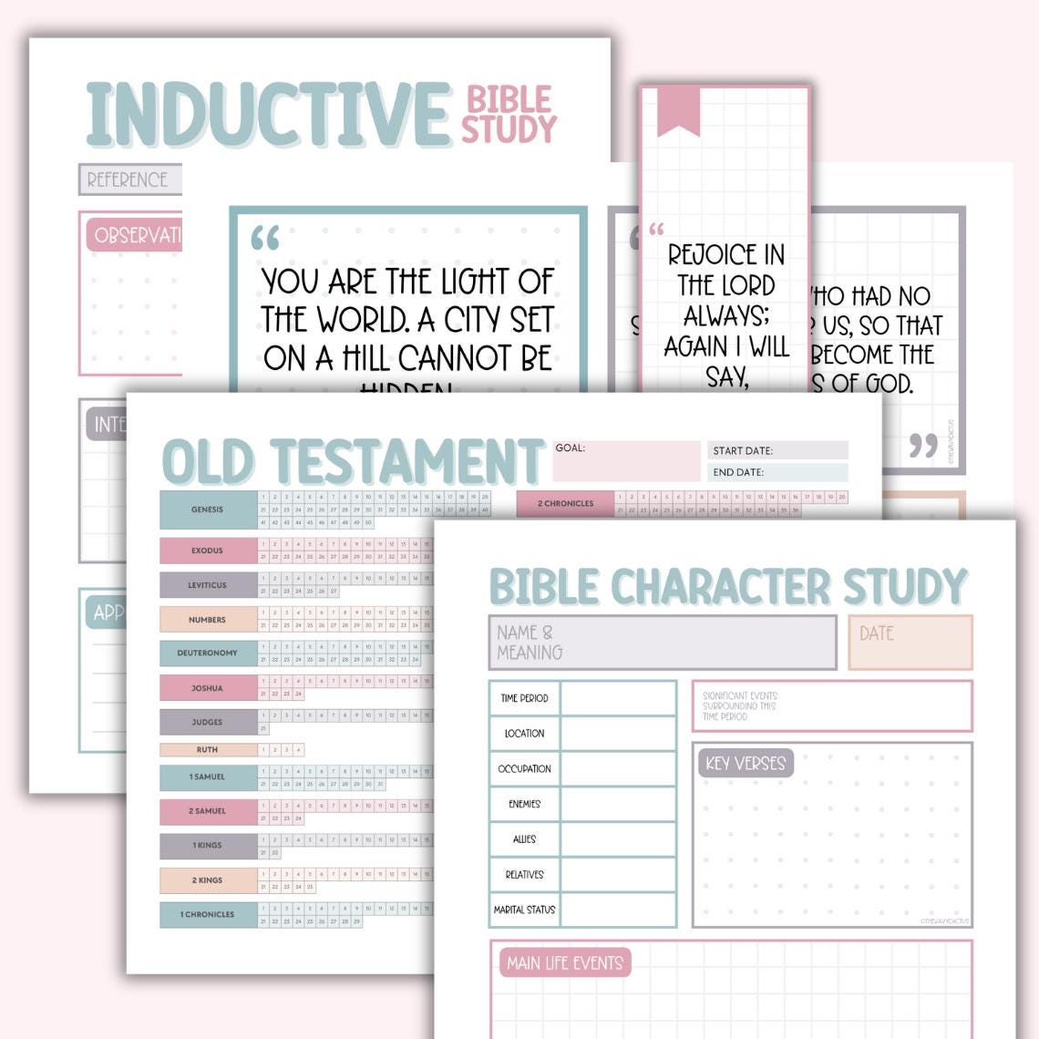 Bible Study Template BUNDLE, SOAP Method Bible Verse Mapping, Christian ...