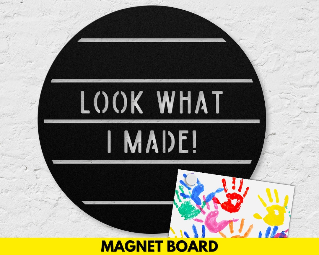 Look What I Made Art Display Sign Round, Kids Artwork Display Magnet ...