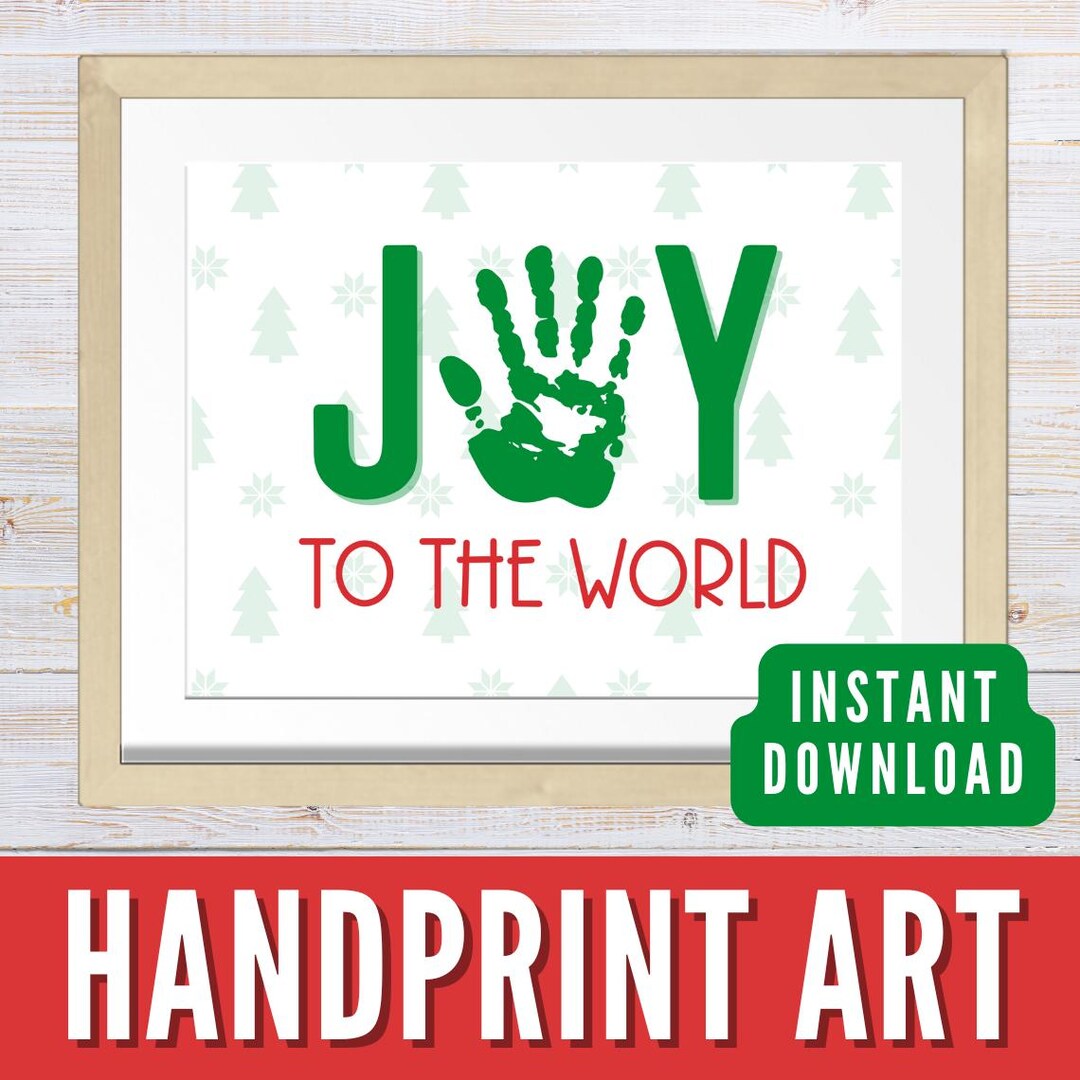 Christmas Handprint Art Printable, Joy to the World Sunday School Craft ...