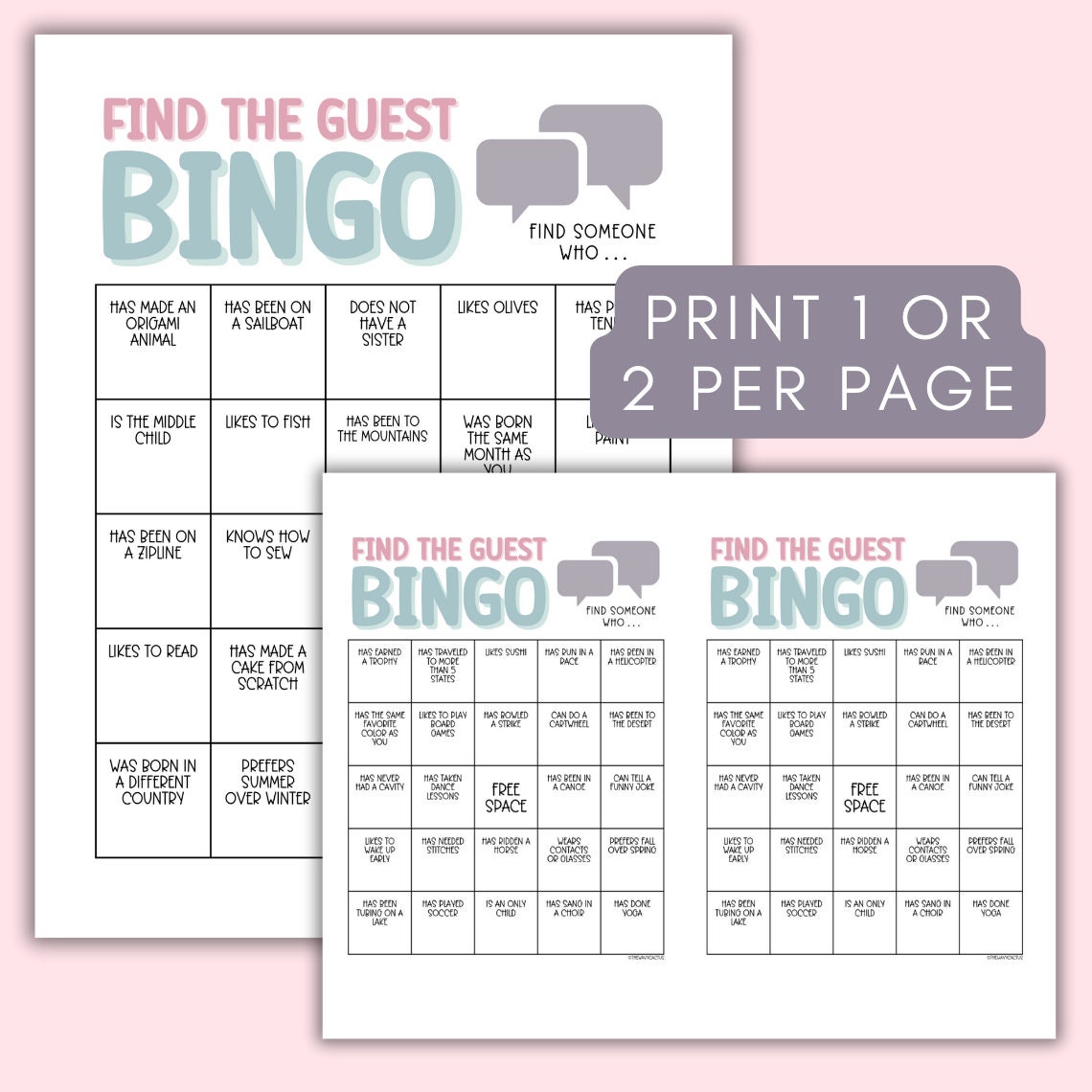 Find the Guest Bingo Cards Printable, Fun Icebreaker Game Instant ...