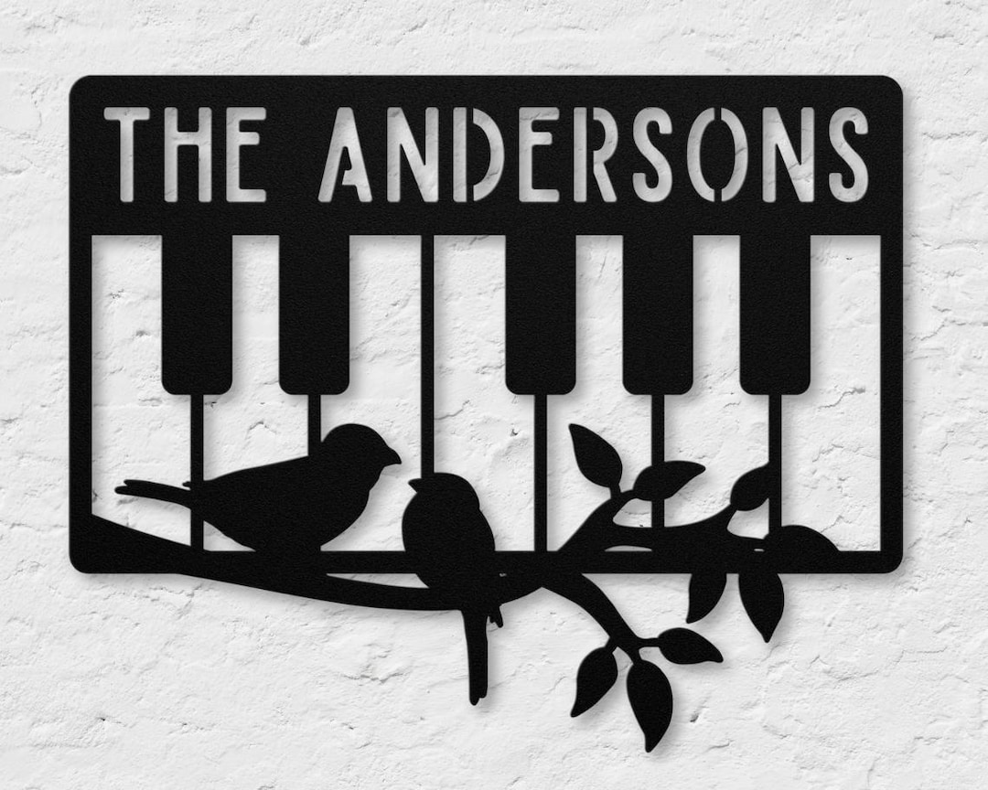 Custom Piano Keys Art | Piano Keys and Birds Metal Wall Decor | Piano ...