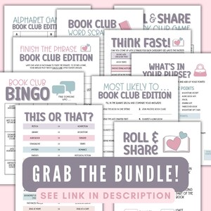 Printable Book Club Game, Book Club Word Scramble Fun Activity, Book ...