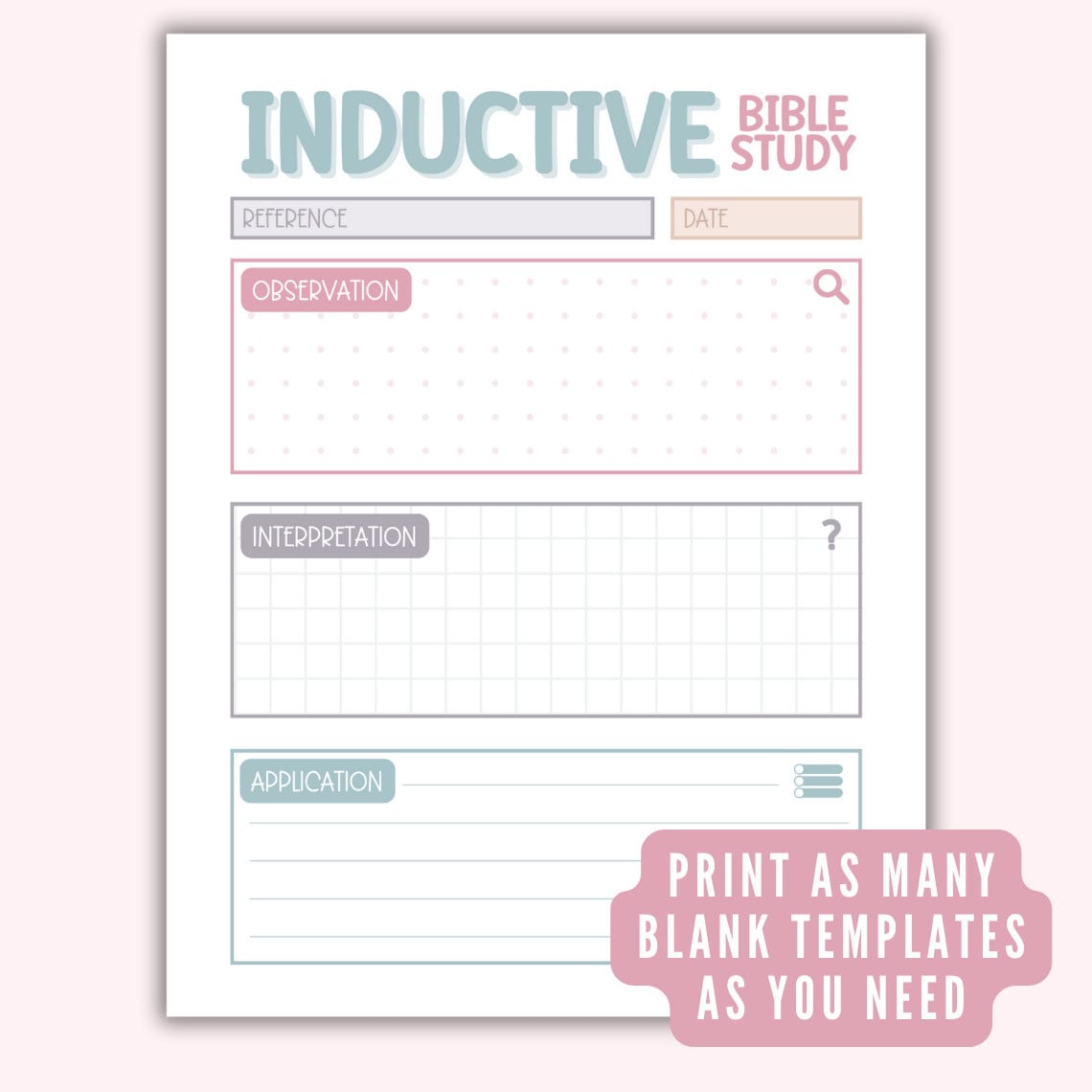 Inductive Bible Study Printable Template, Bible Study Guide, How to ...