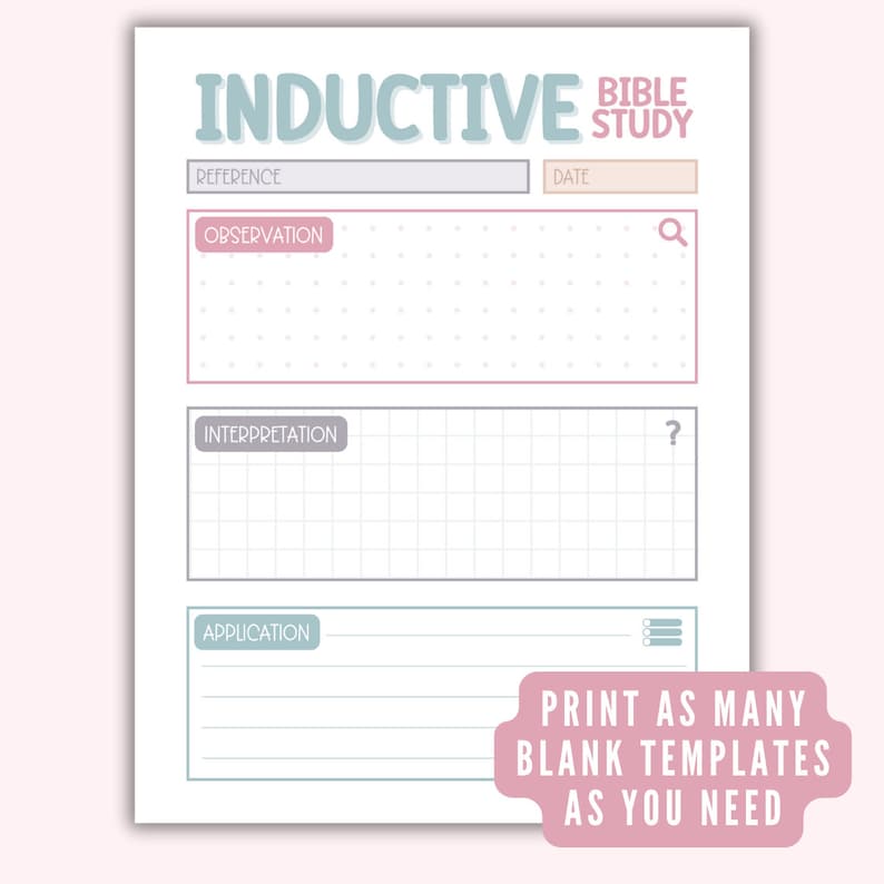 Inductive Bible Study Printable Template, Bible Study Guide, How to ...