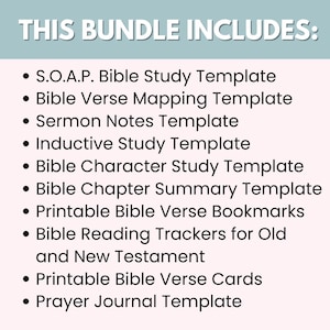 Bible Study Template BUNDLE, SOAP Method Bible Verse Mapping, Christian ...
